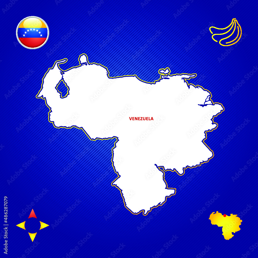 simple outline map of venezuela Stock Vector | Adobe Stock