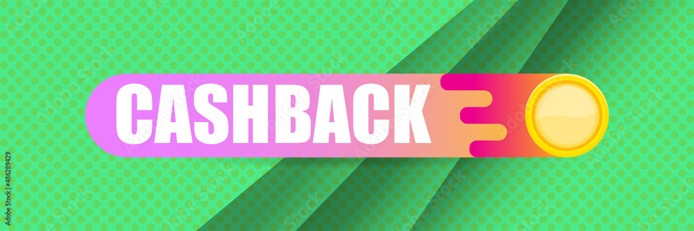 vector cash back horizontal banner design template with cash back icon and coins isolated on ...