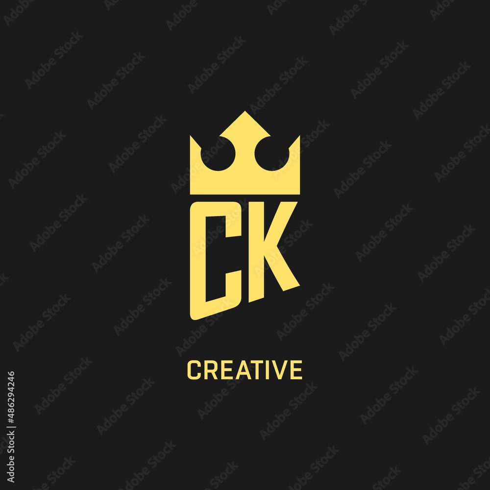 Monogram CK logo shield crown shape, elegant and luxury initial logo style Stock Vector | Adobe ...