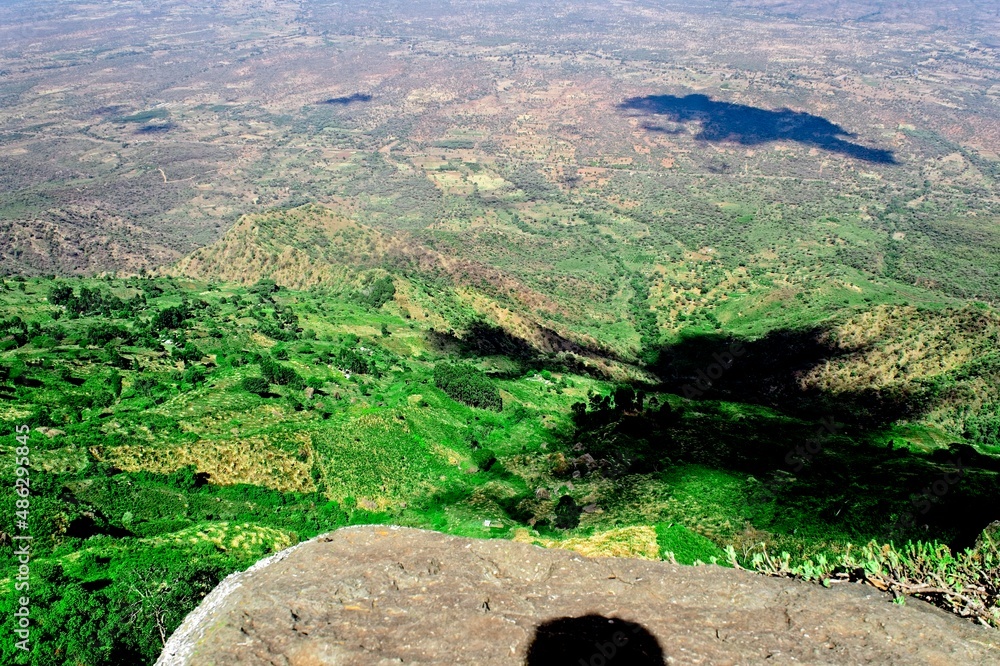 Part of an escarpment and valley in the great rift valley. Stock Photo ...