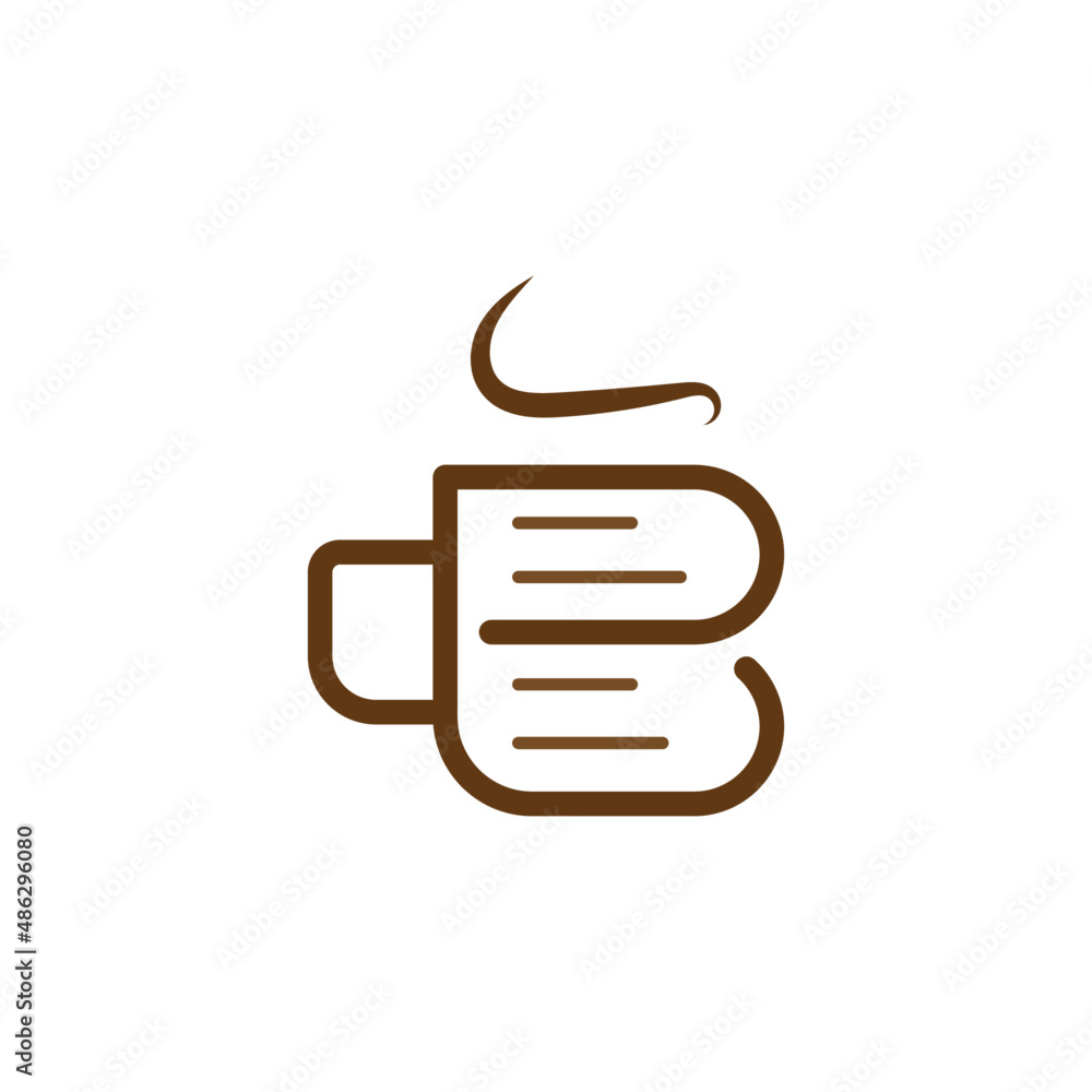 Book Coffee Logo. You can use it for coffee shop logos with book and ...
