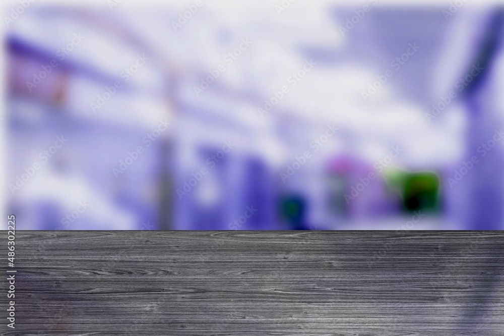 Empty desk in a bar in the night club, neon light Stock Photo | Adobe Stock