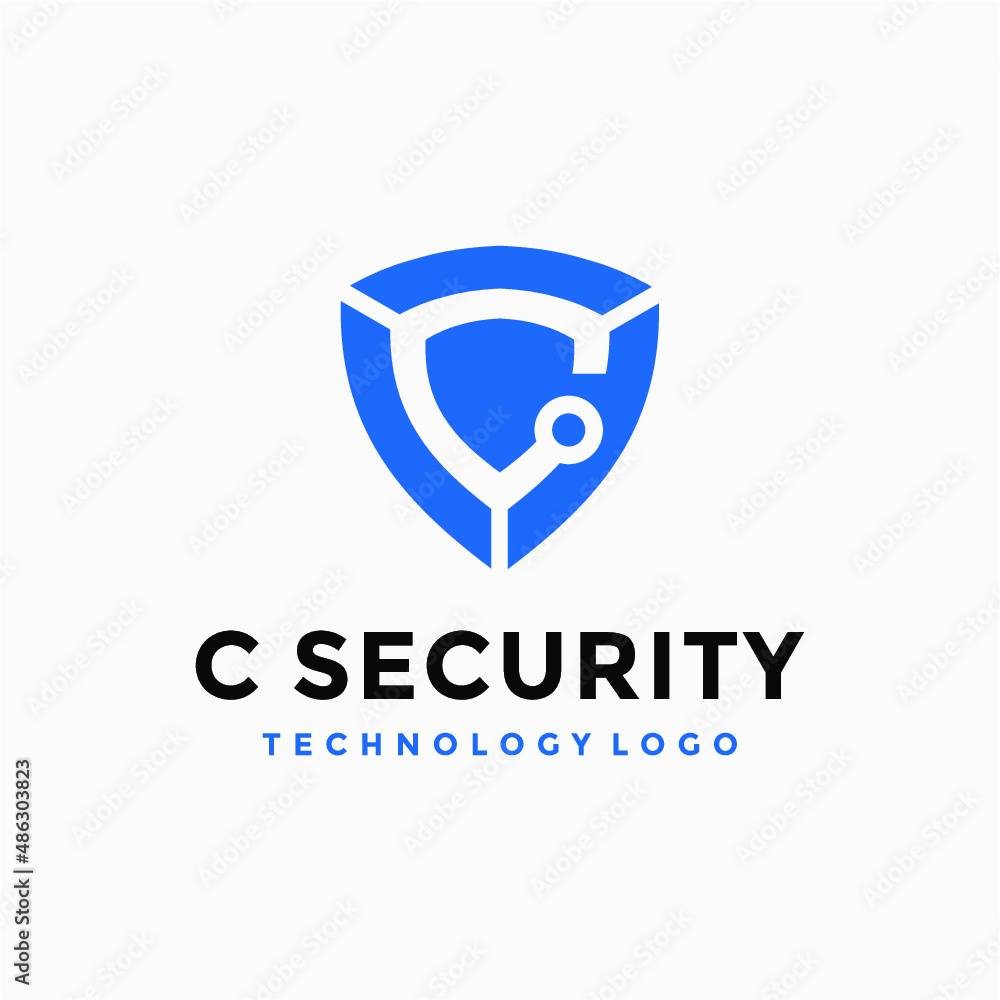 Modern C initial logo, C Tech security logo vector image Stock Vector ...