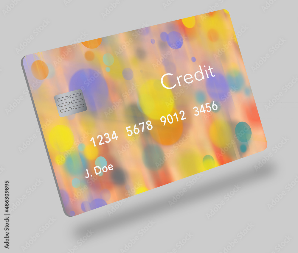 Here is a generic mock credit card or debit card. This is a 3-d ...