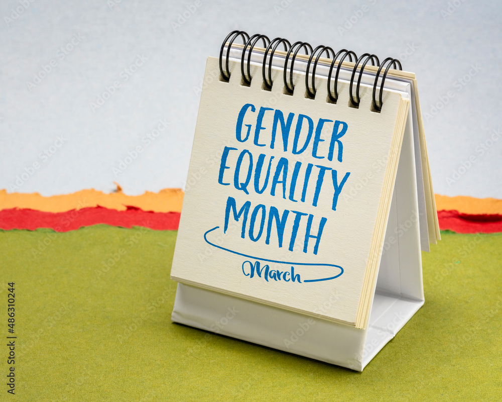 Gender Equality Month, March - handwriting in a desktop calendar ...