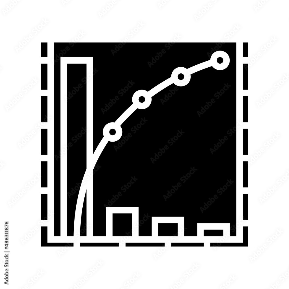 pareto chart glyph icon vector. pareto chart sign. isolated contour ...