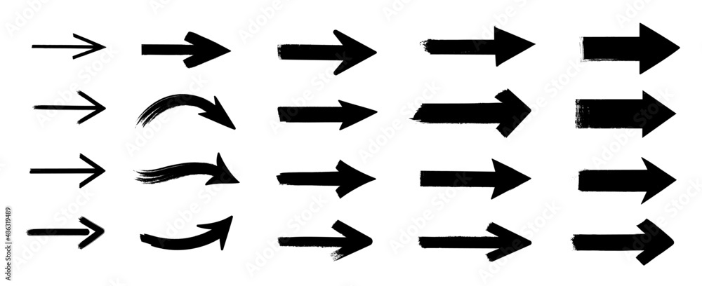 grunge arrow vector. grunge arrow brush.grunge arrow paint Stock Vector ...