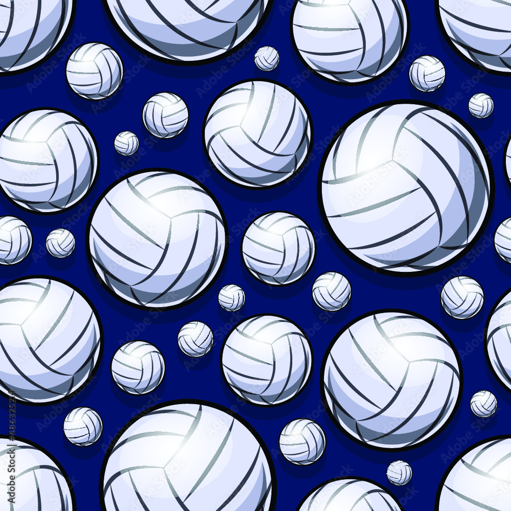 Seamless pattern with volleyball ball symbol. Vector illustration ...