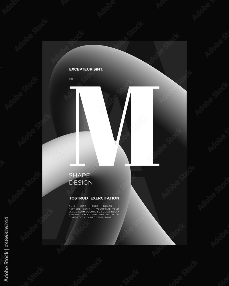 Abstract Poster Design. Vertical A4 format. Strict and discreet ...