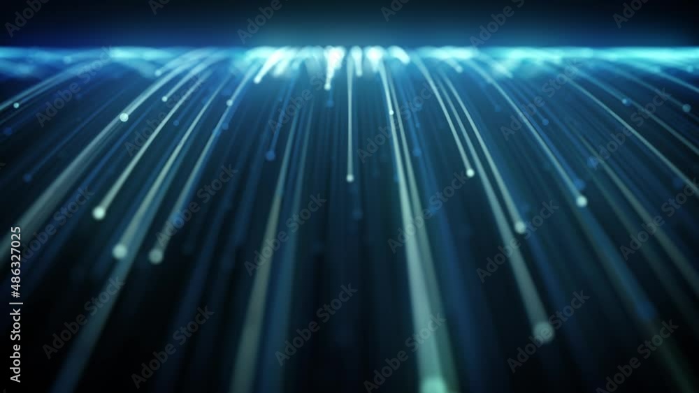 Abstract Light Fiber Strings Flowing Background Loop/ 4k animation of ...
