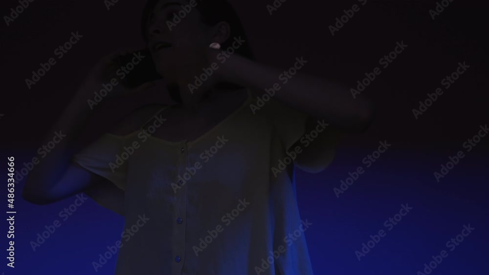 Emergency call. 911 help. Danger assistance. Scared worried woman ...