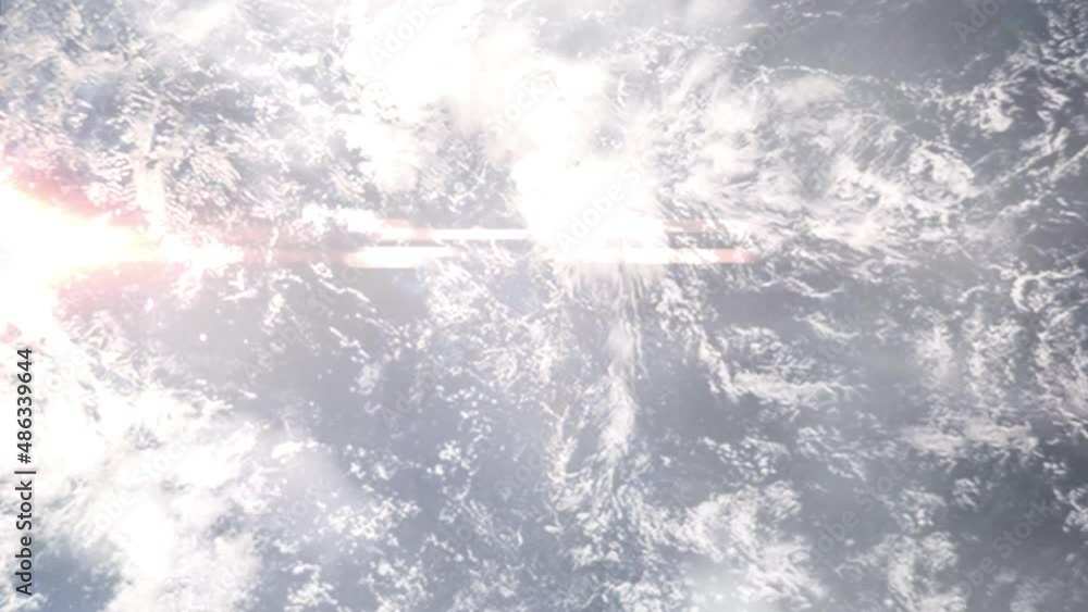 Earth zoom in from outer space to city. Zooming on Marshall Islands ...