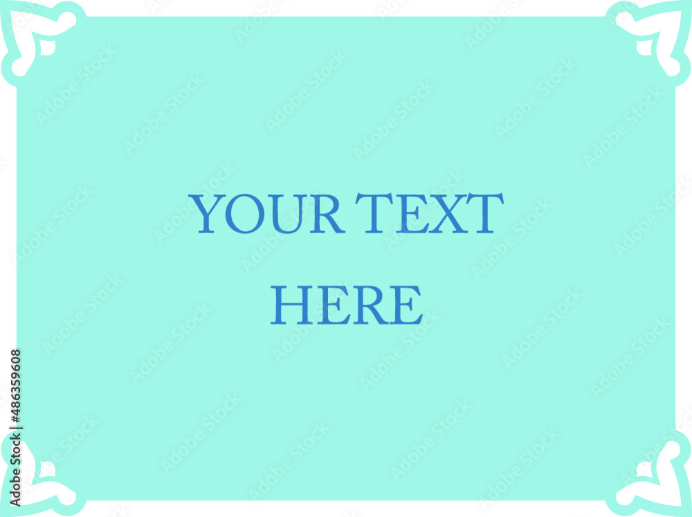 Blue border frame board. Vector background. Simple rectangular ...