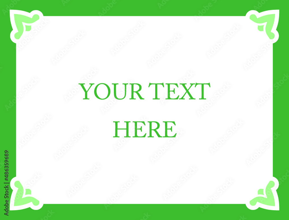 Green border frame board. Vector background. Simple rectangular ...