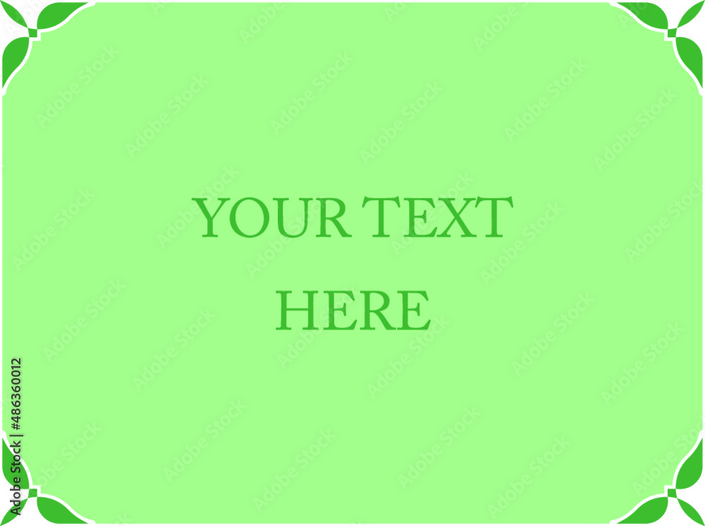 Green border frame board. Vector background. Simple rectangular ...