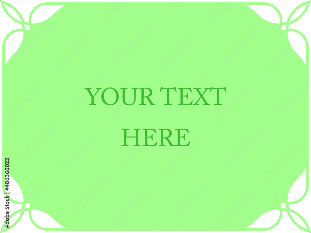 Green border frame board. Vector background. Simple rectangular ...