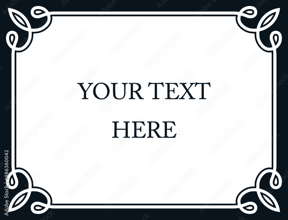 Vector border frame board. Simple rectangular billboard, plaque ...