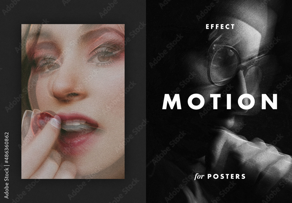 Motion Lens Blur Poster Photo Effect Mockup Stock Template | Adobe Stock
