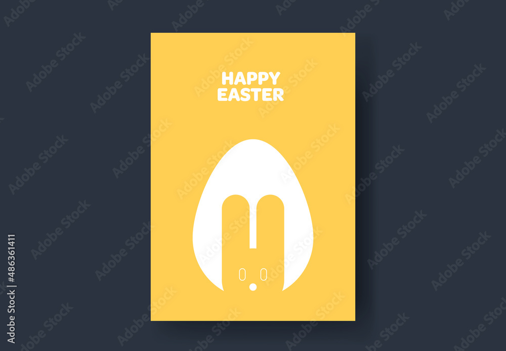 Easter Bunny and Egg Card Stock Template | Adobe Stock