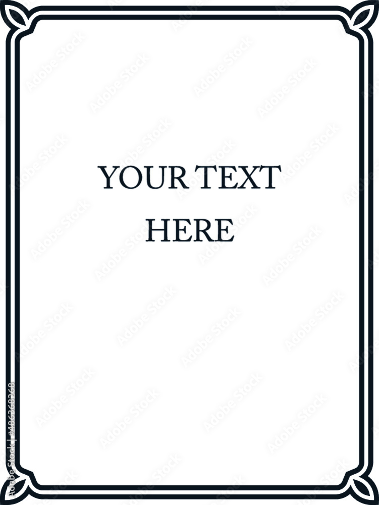 Black and white border frame board. Vector background. Simple ...