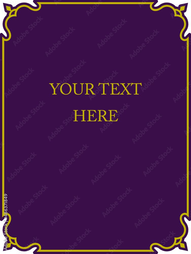 Purple border frame board. Vector background. Simple rectangular ...