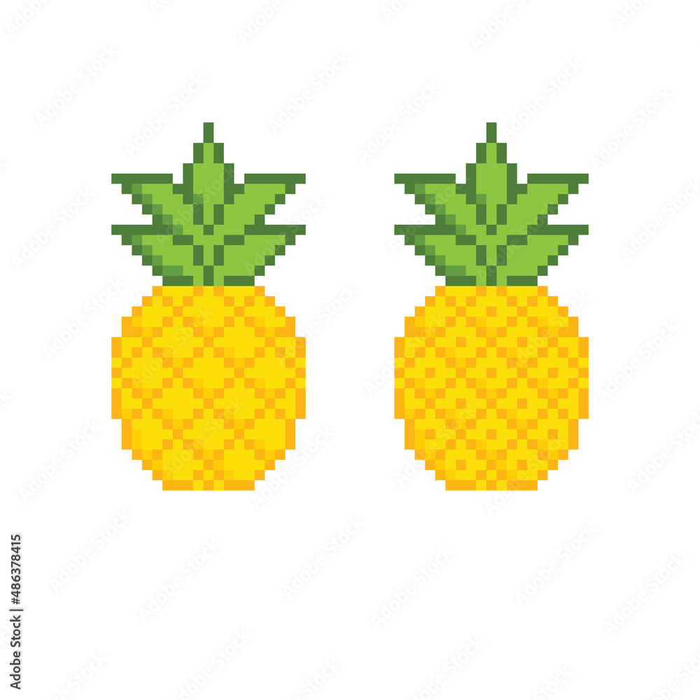 pixel pineapple icon vector pixel art element for 8 bit game Stock Vector | Adobe Stock