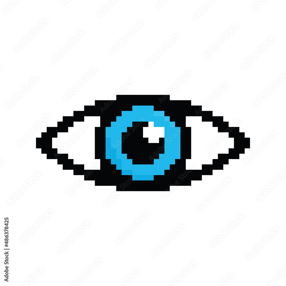 pixel eye icon vector pixel art element for 8 bit game Stock Vector ...