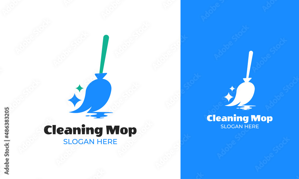 Simple mop logo design. Symbol for clean the floor with water Stock ...