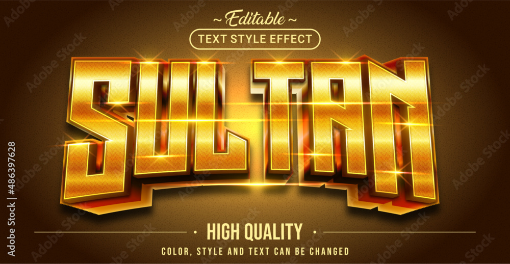 Editable text style effect - Sultan text style theme. Stock Vector ...