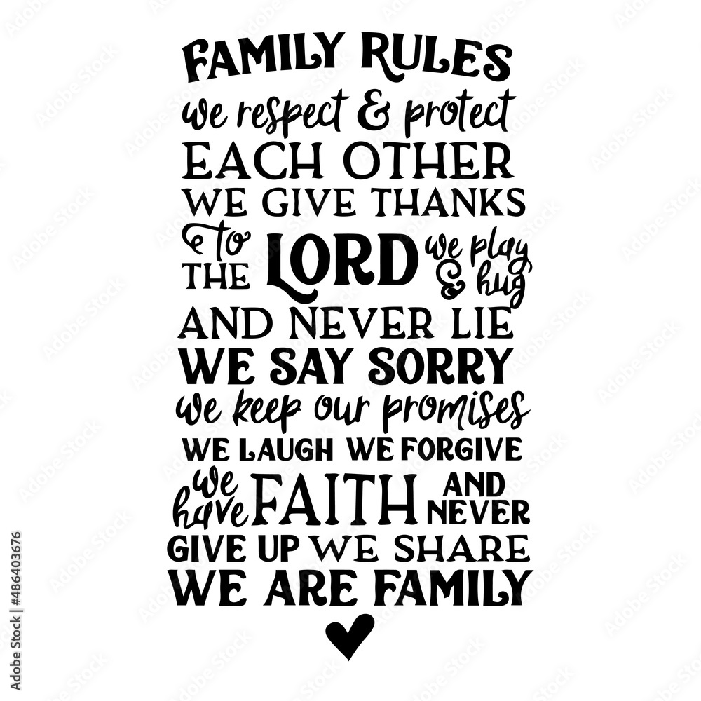 family rules signs inspirational quotes, motivational positive quotes ...
