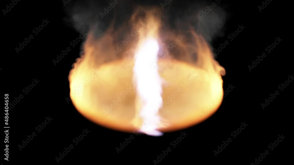Vidéo Stock The hemisphere of fire rotates towards the screen on a ...