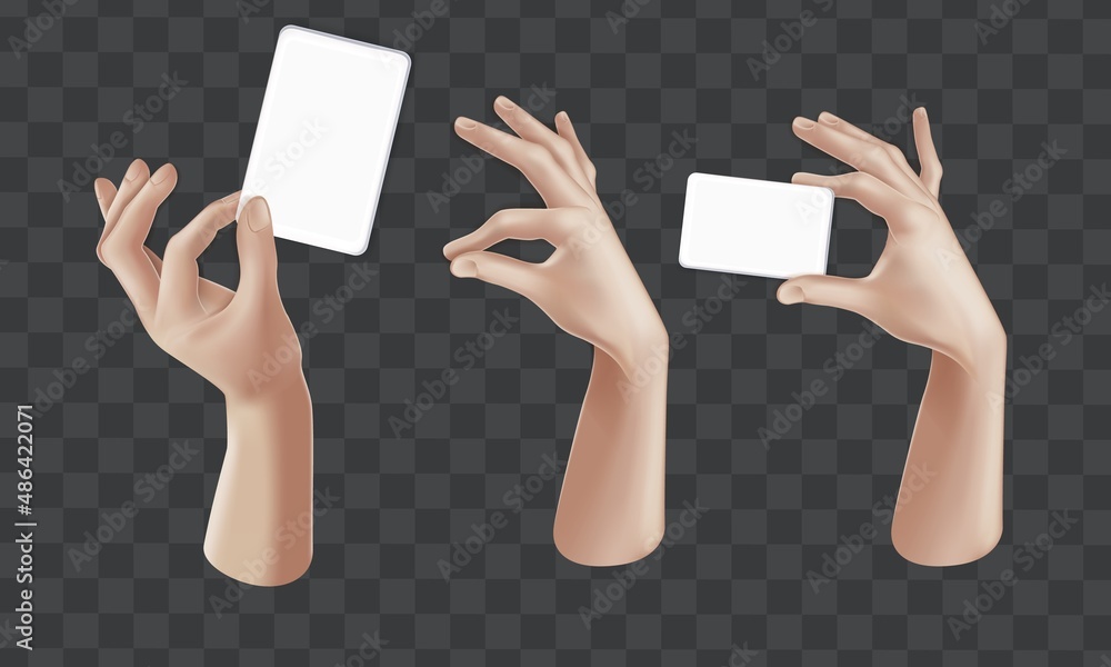 Hands set of realistic 3d design in cartoon style. Hand shows different ...