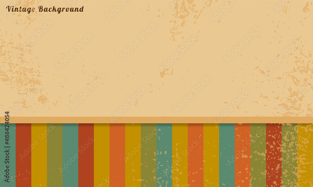 Modern abstract retro vintage 70s style background with stripes lines ...