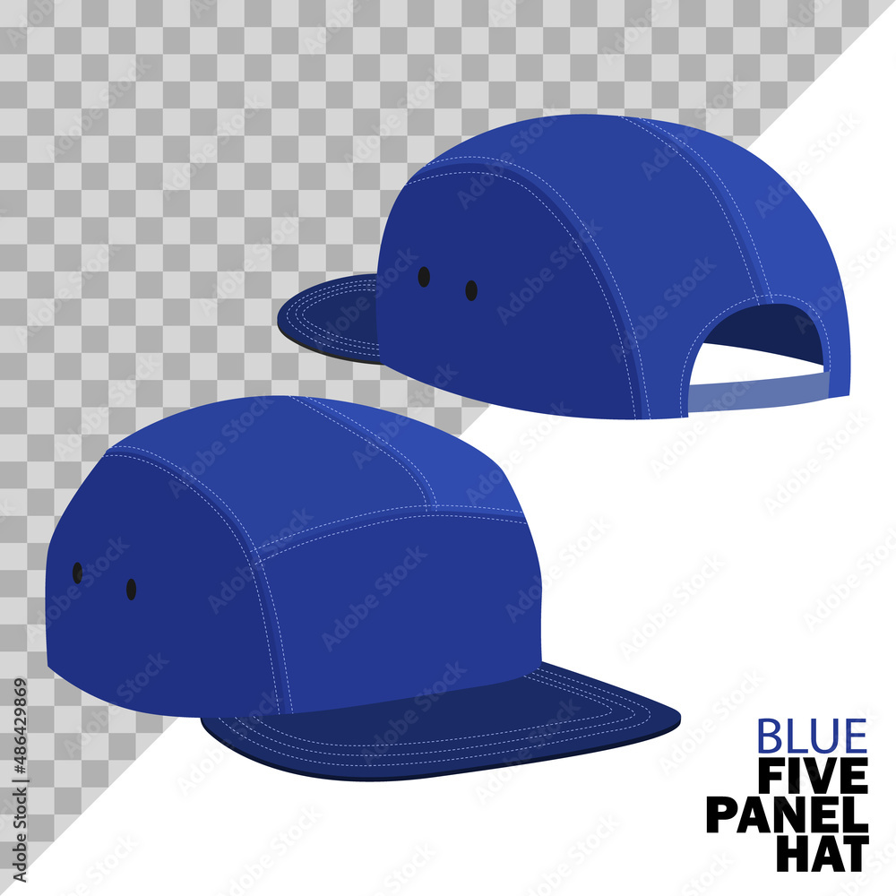 blue five panel hat isolated on a white background and easy to edit ...