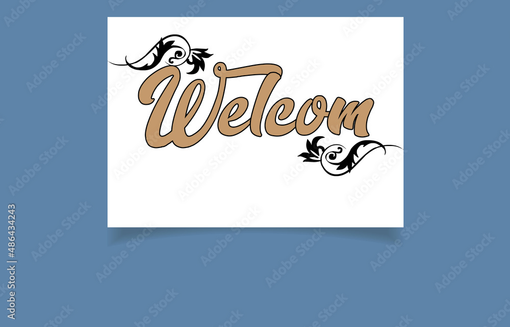 Elegant welcome lettering design Free Vector Stock Vector | Adobe Stock