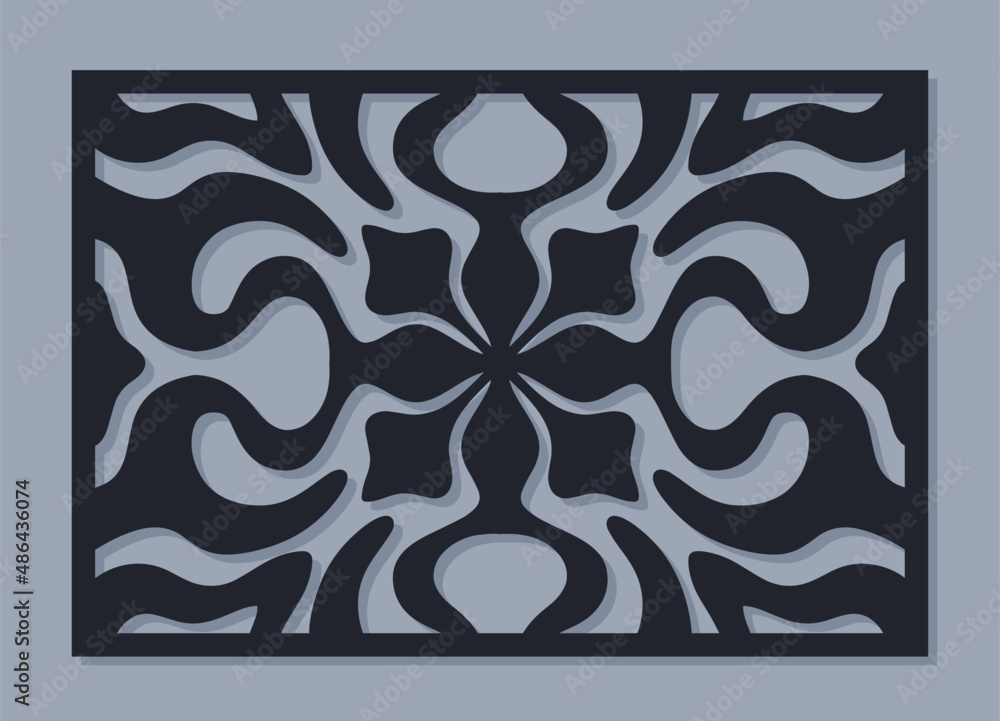 Vector Laser cut Template. Abstract design with elegant geometric ...