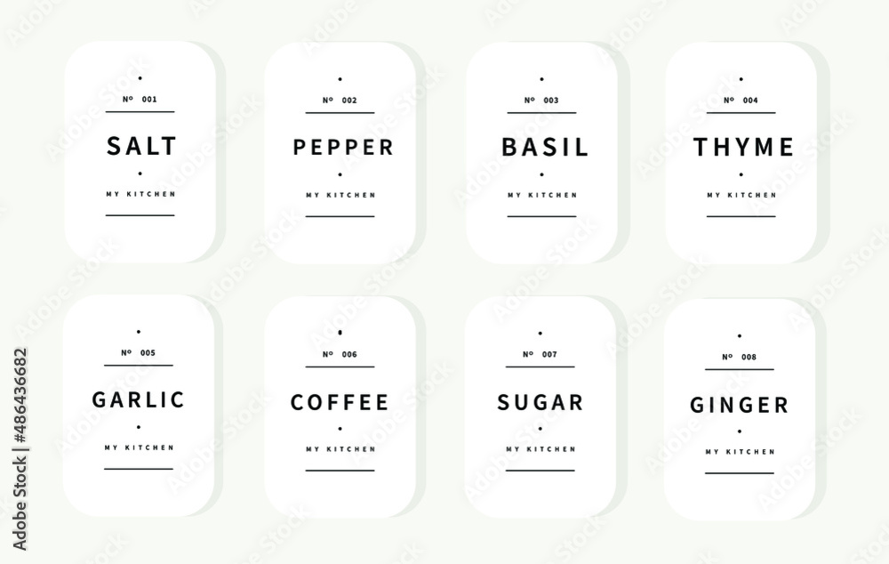 kitchen pantry labels premade design template for herbs and spices ...