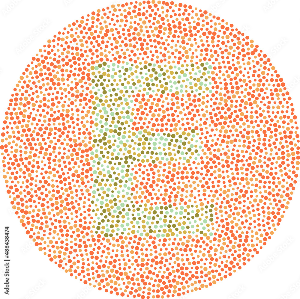 Letter E red and green color blindness test card Stock Vector | Adobe Stock
