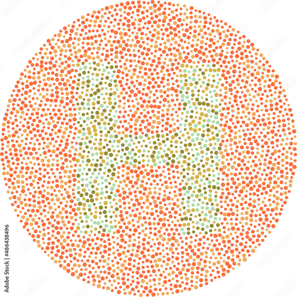 Poster Letter H red and green color blindness test card – Wall Art ...