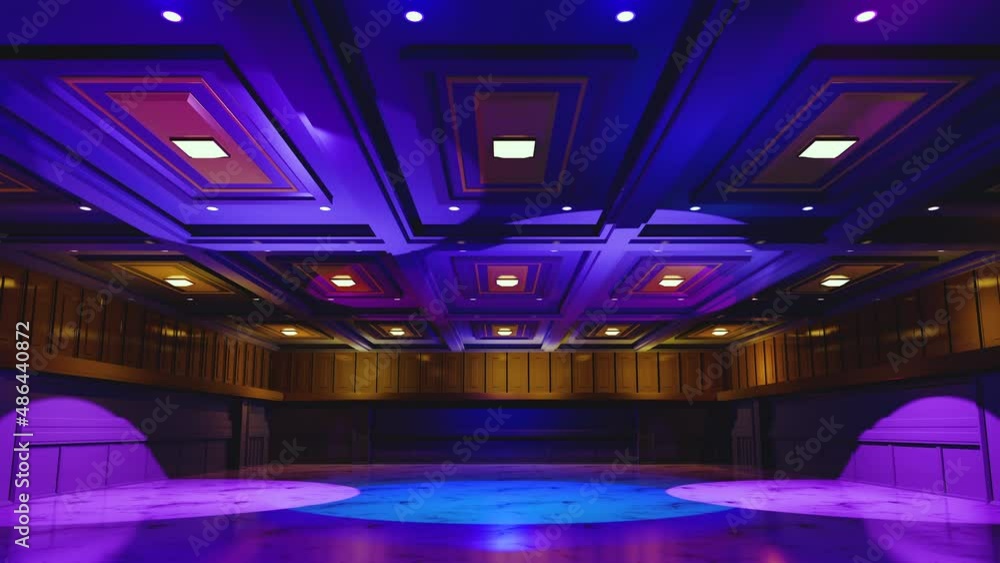 Motion Empty hall convention with lighting.Backdrop for stands,booth ...