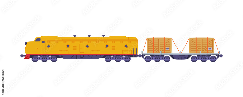 Rail Freight Transport as Cargo Delivery Logistics Service Vector ...