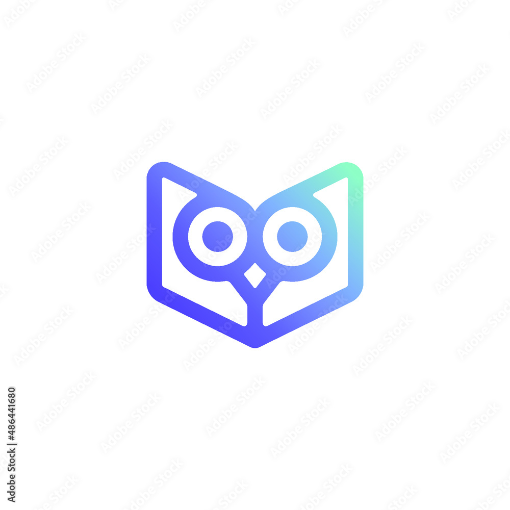 Owl Bird Head with Open Book, Education and Training Company Logo ...