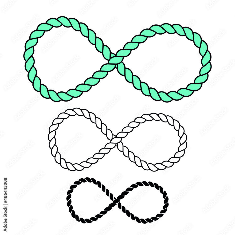 Infinity symbol made of rope. Set of logos. Stock Vector | Adobe Stock