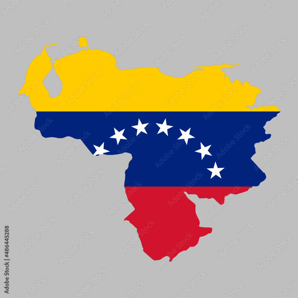 Venezuela flag inside the Venezuelan map borders vector illustration ...