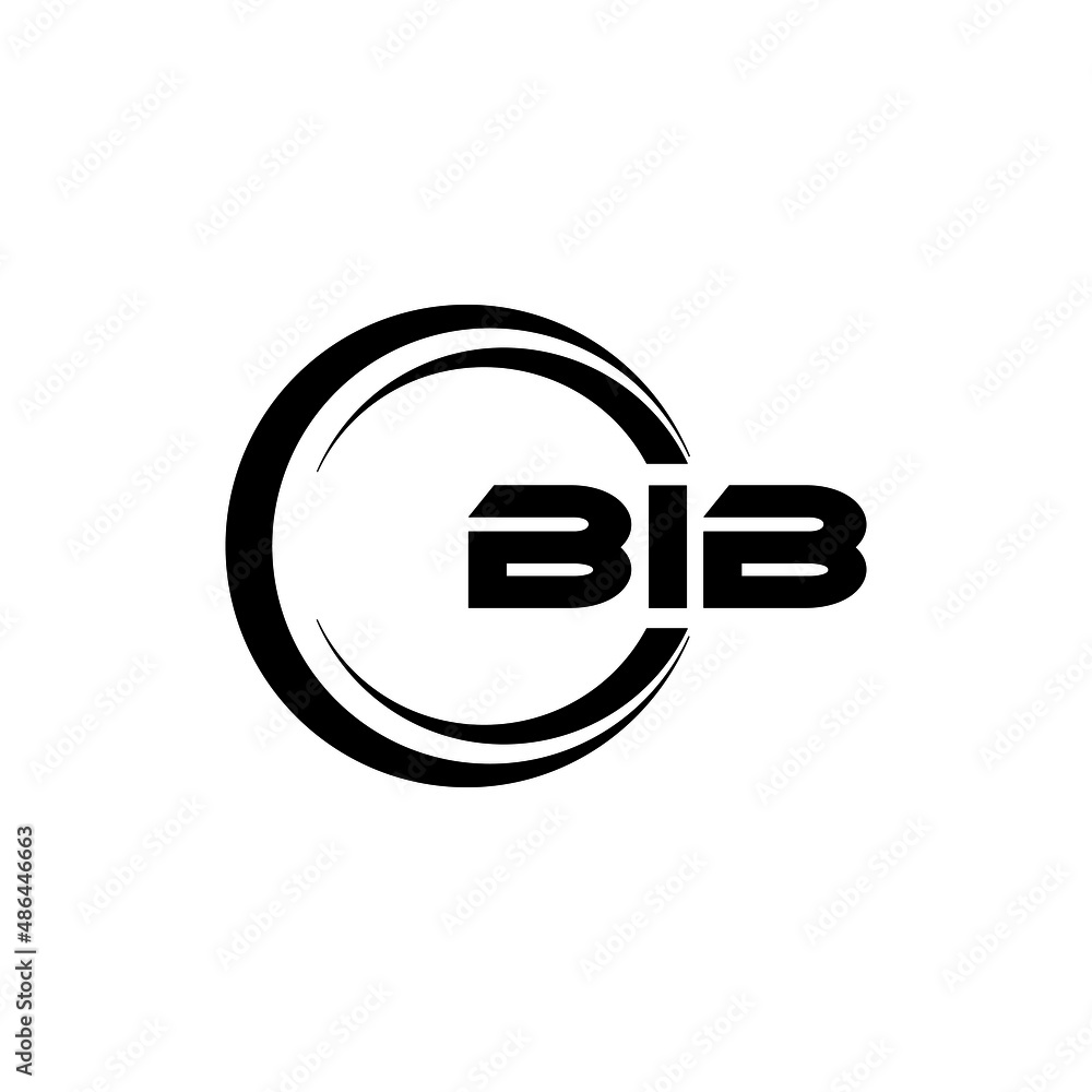 BIB letter logo design with white background in illustrator, vector ...
