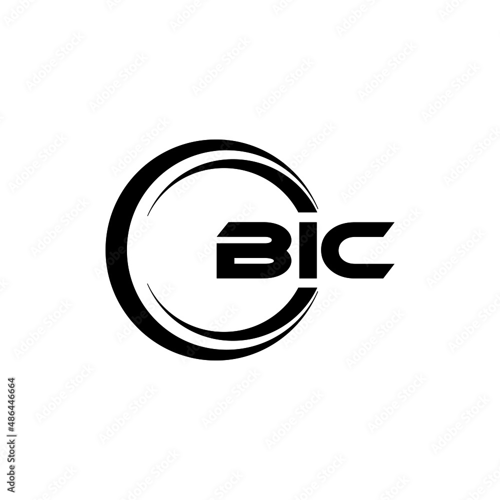BIC letter logo design with white background in illustrator, vector ...