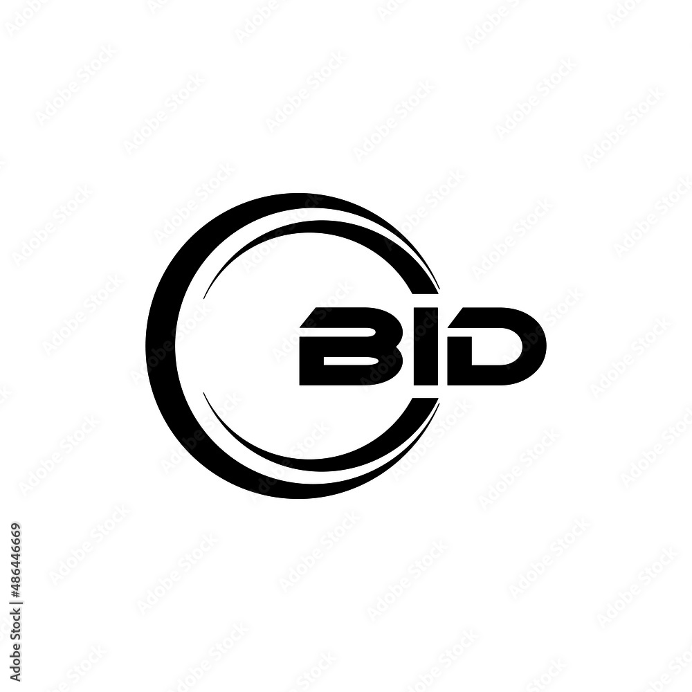 BID letter logo design with white background in illustrator, vector ...