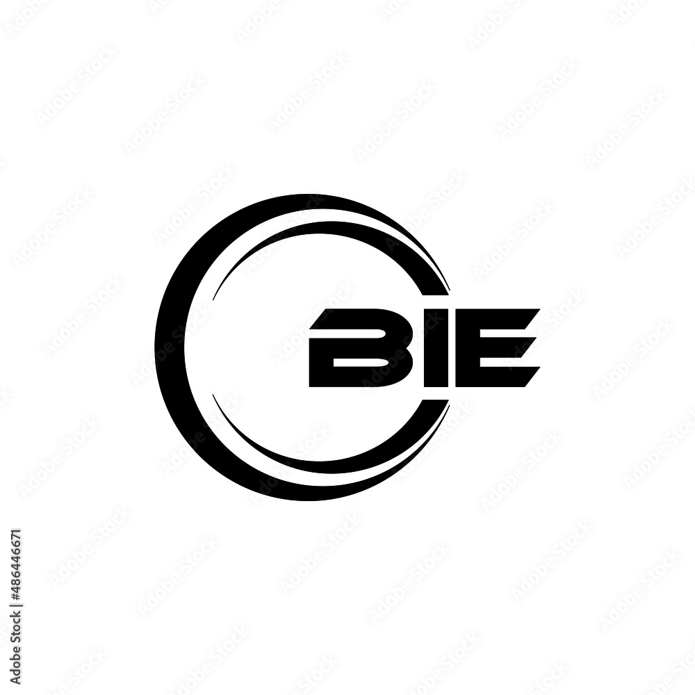 BIE letter logo design with white background in illustrator, vector ...