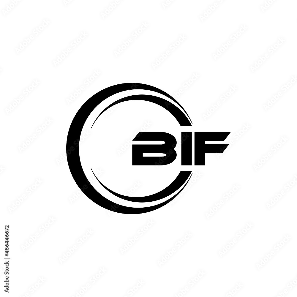 Vetor do Stock: BIF letter logo design with white background in ...