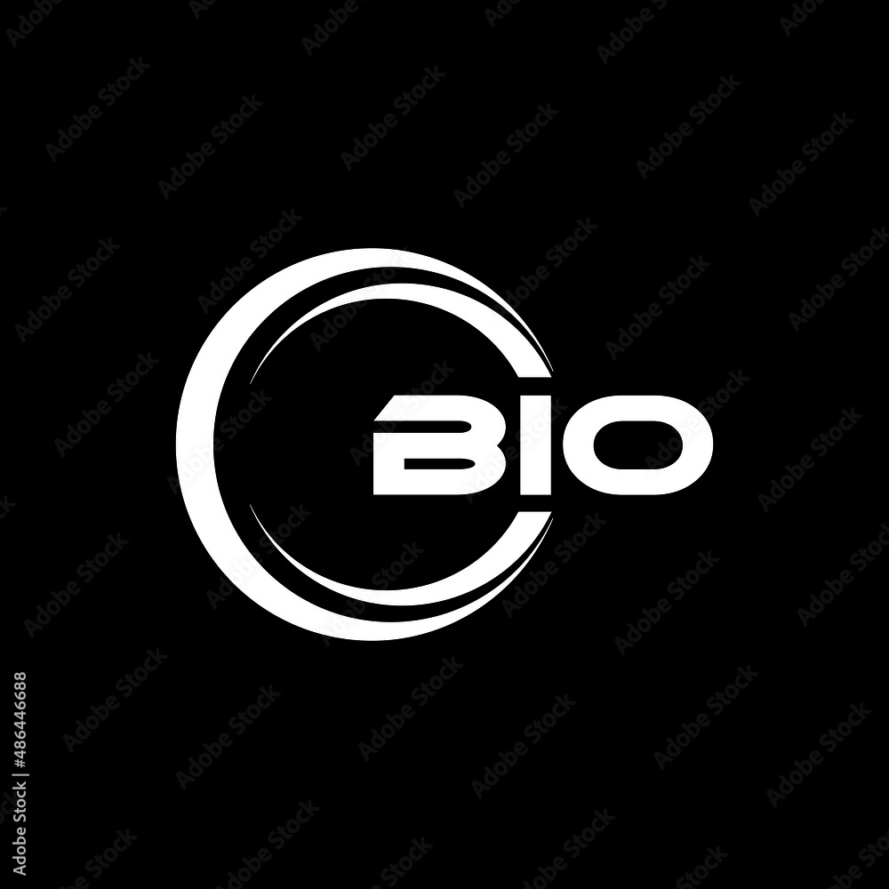Vecteur Stock BIO letter logo design with black background in ...
